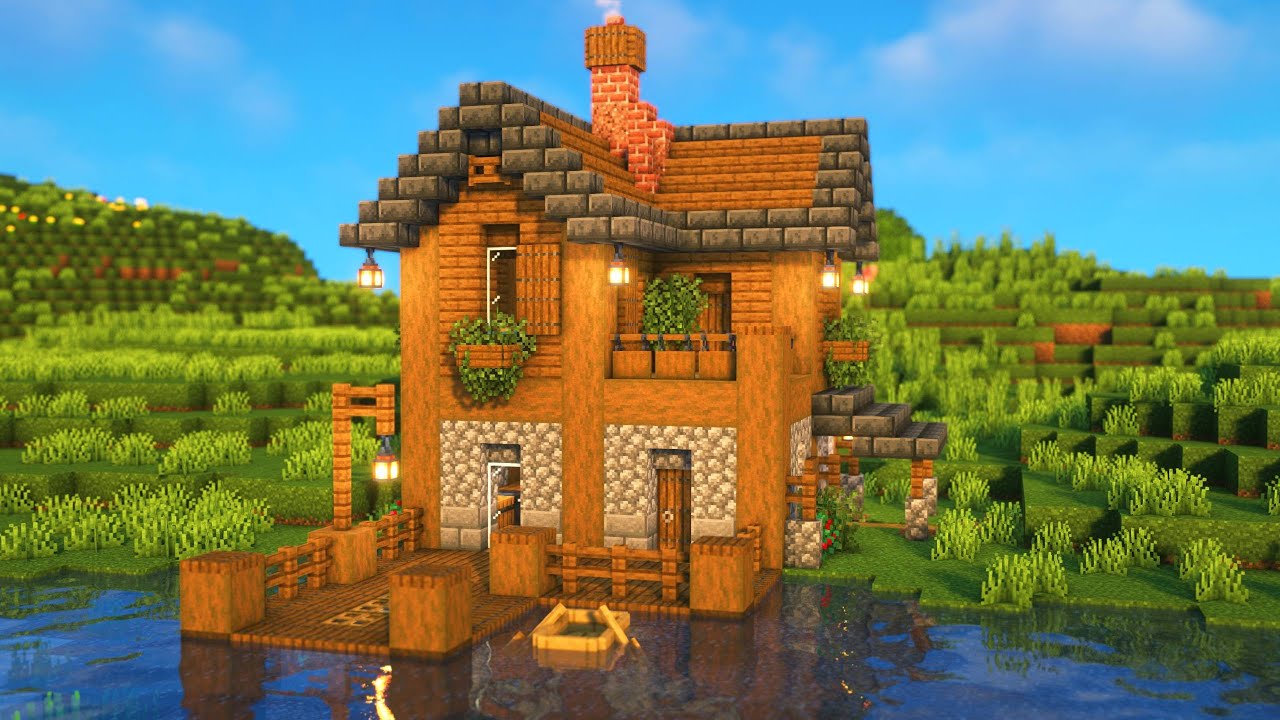 Minecraft Lakeside Starter House Build