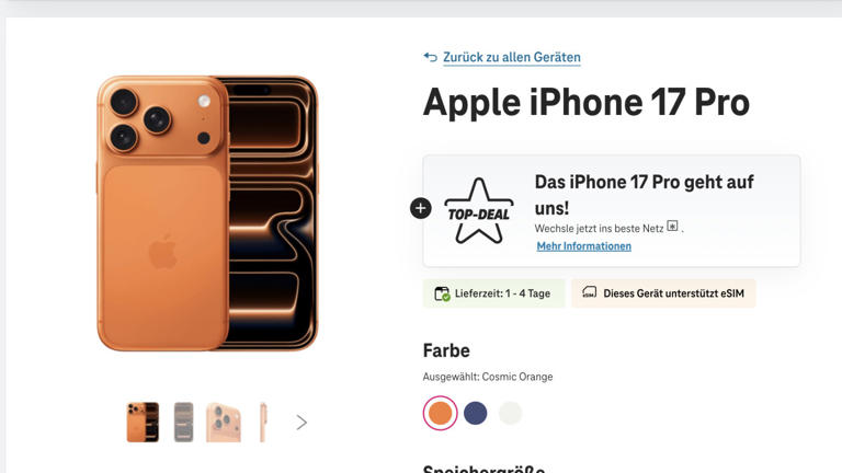 Telekom wirbt mit kostenlosem iPhone 17 Pro: Doch es gibt einen Haken