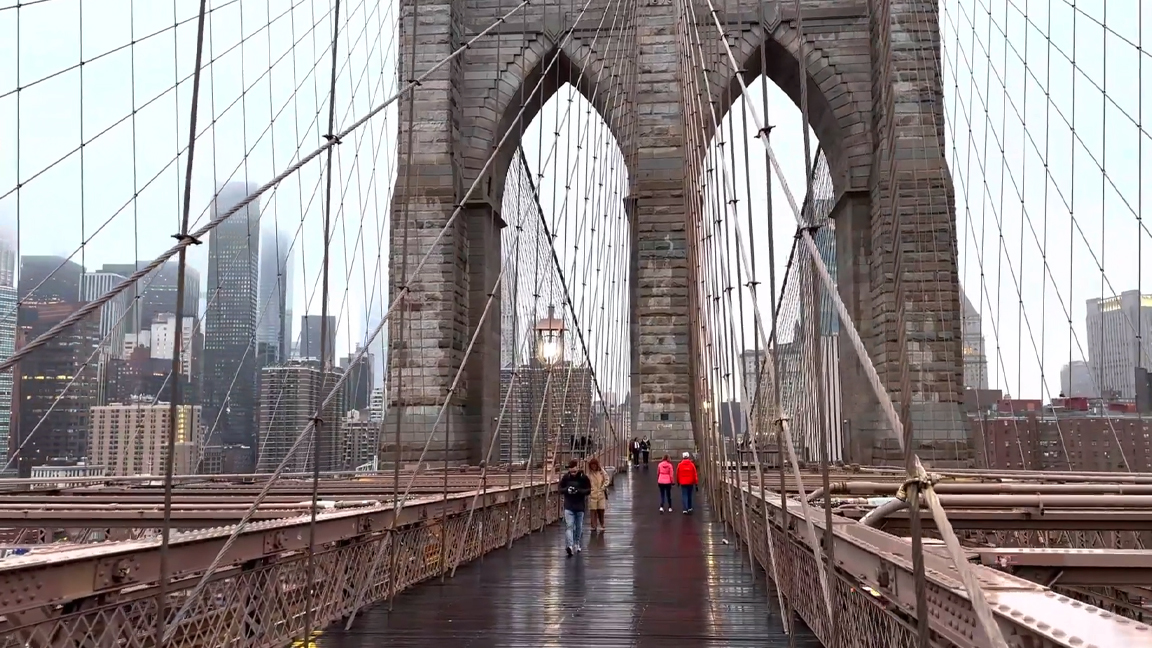 Sunrise Walk on the Brooklyn Bridge