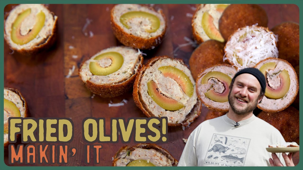 Make delicious crispy fried olives wrapped in meat