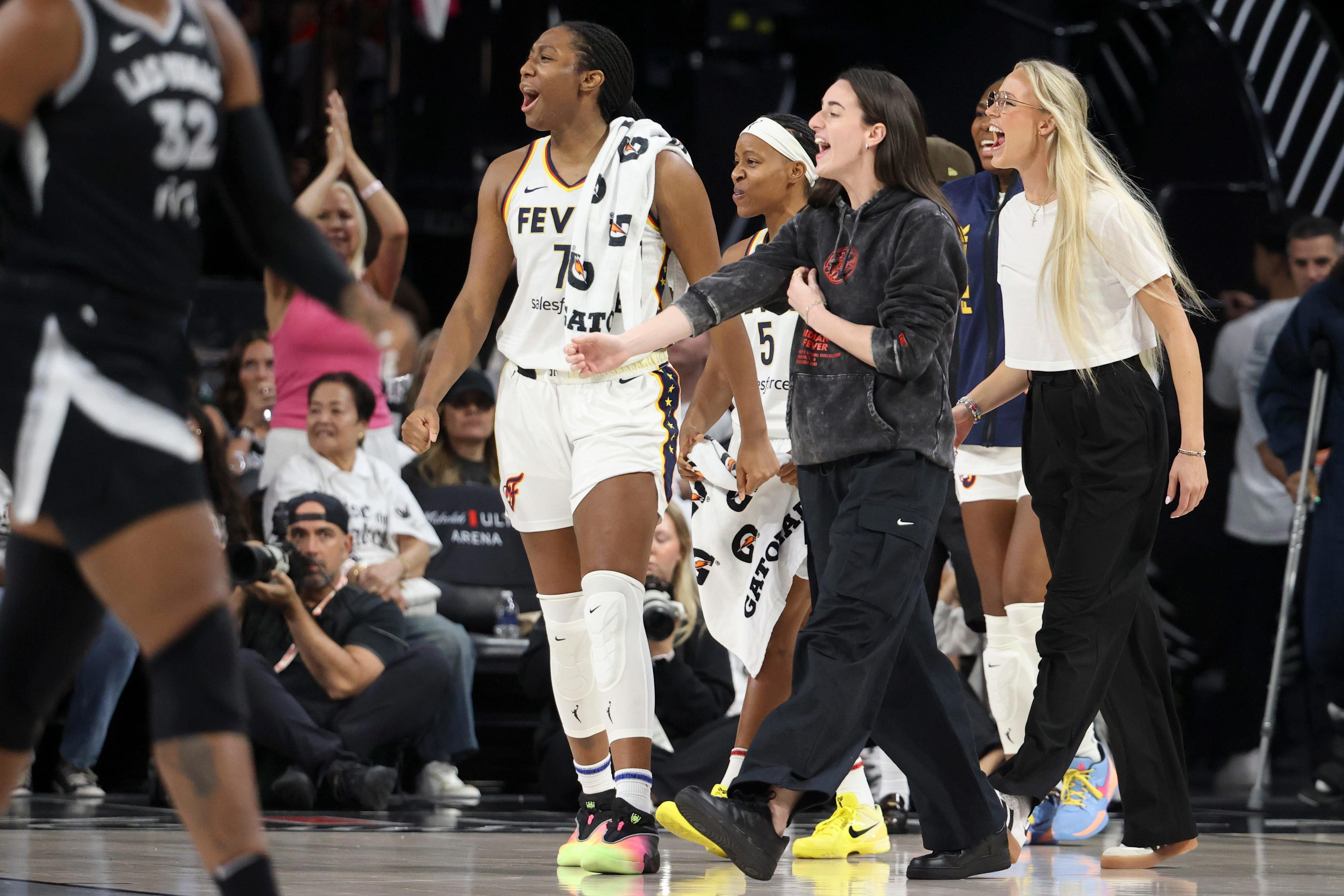 Caitlin Clark, fellow Fever stars, fans react to playoff win vs. Aces