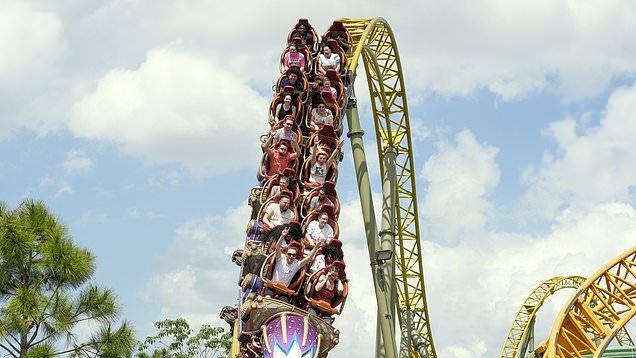 Wig flies off during amusement park ride