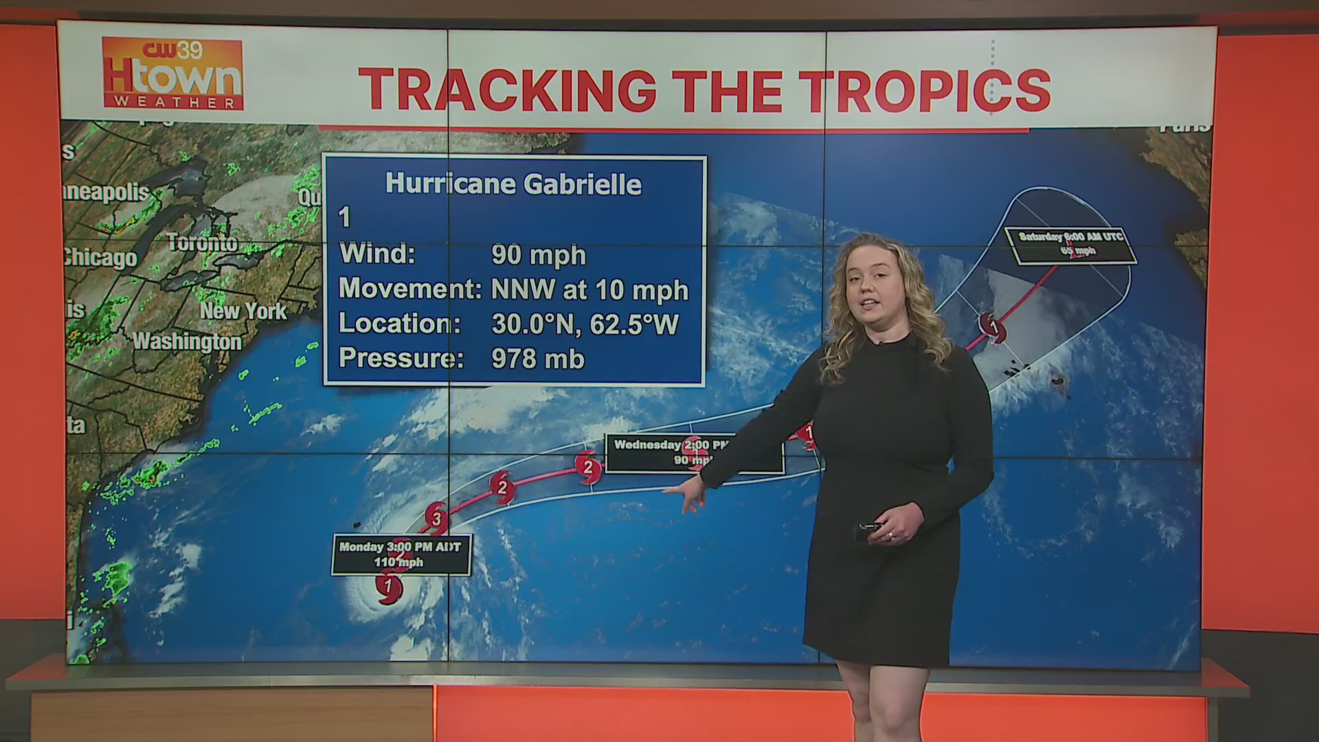 Tracking Hurricane Gabrielle: Spaghetti models and projected path