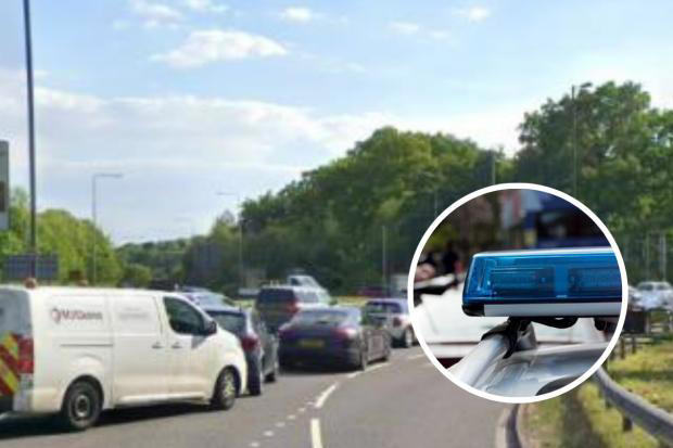 Emergency services attend three vehicle crash at major Newport roundabout
