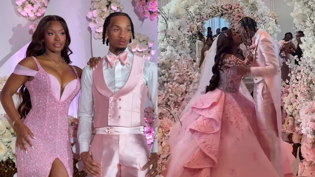 Monaleo And Stunna 4 Vegas Tie The Knot At Lavish Pink Wedding Ceremony