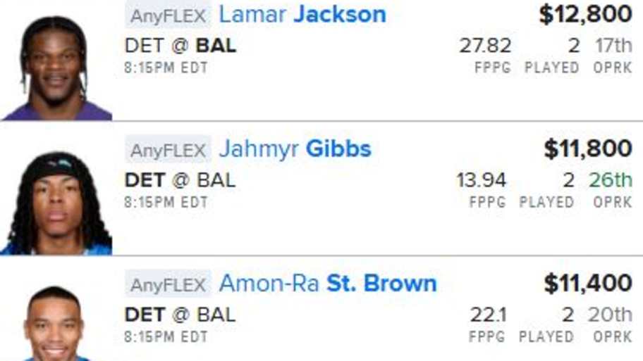 Perfect MNF Week 3 DFS FanDuel Lineup: Use Sam LaPorta, Rashod Bateman ...