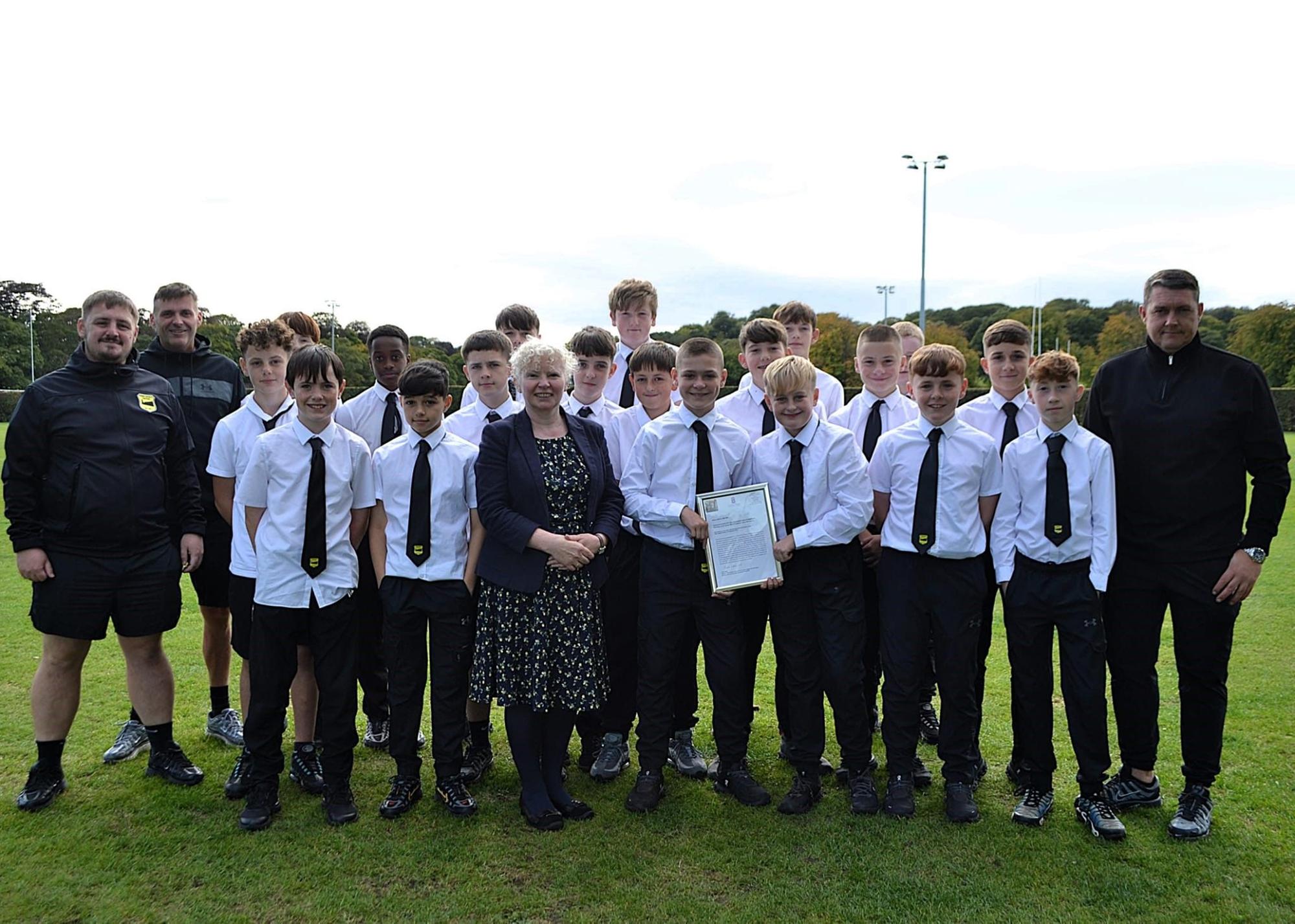 Claire Baker MSP presents Kirkcaldy 2012’s Team with Parliamentary ...