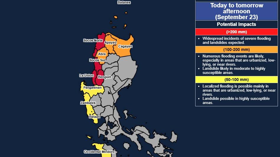 Orange rainfall warning raised over Metro Manila, 7 other areas