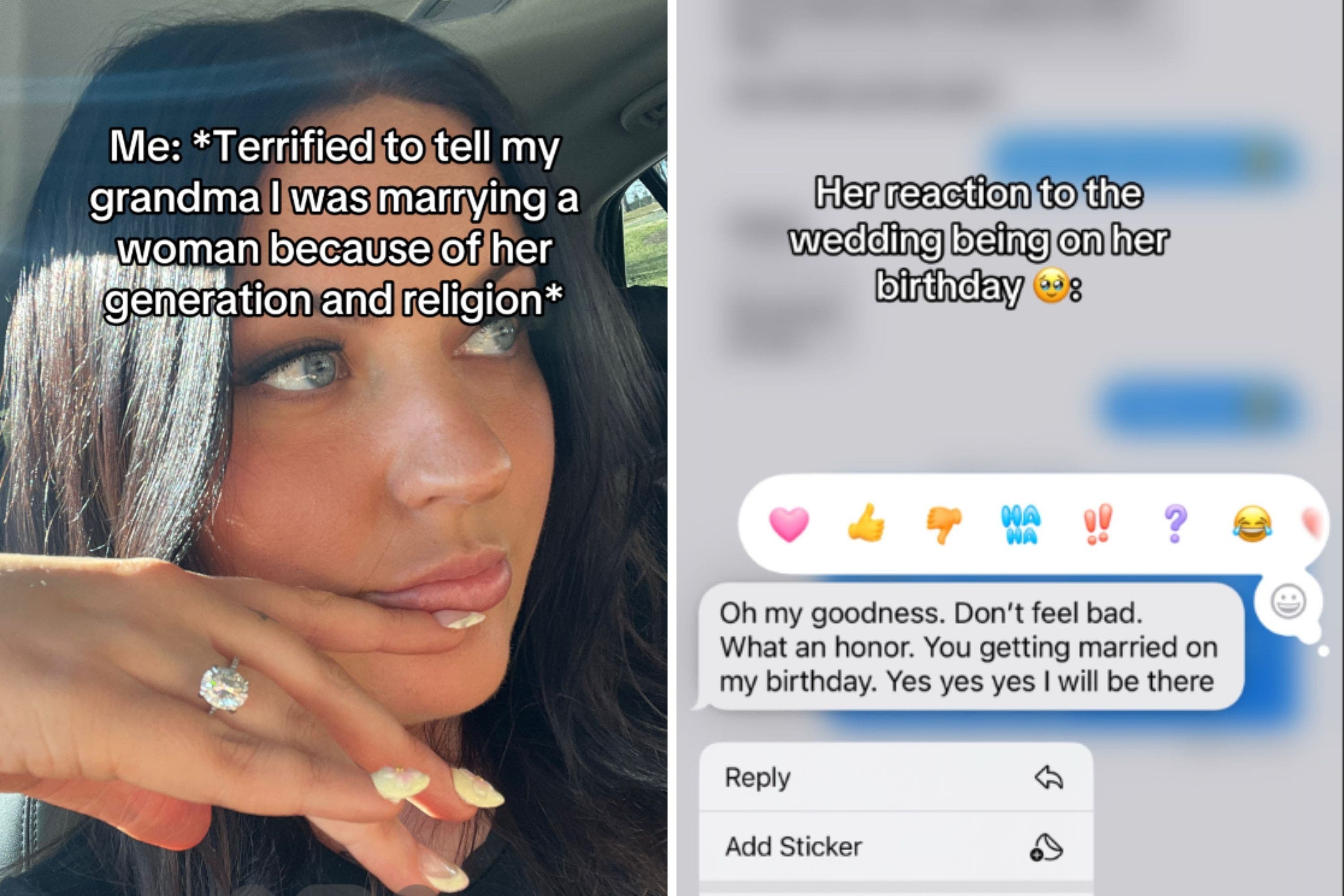 Woman terrified to tell Gran she's marrying a woman, her reaction stuns