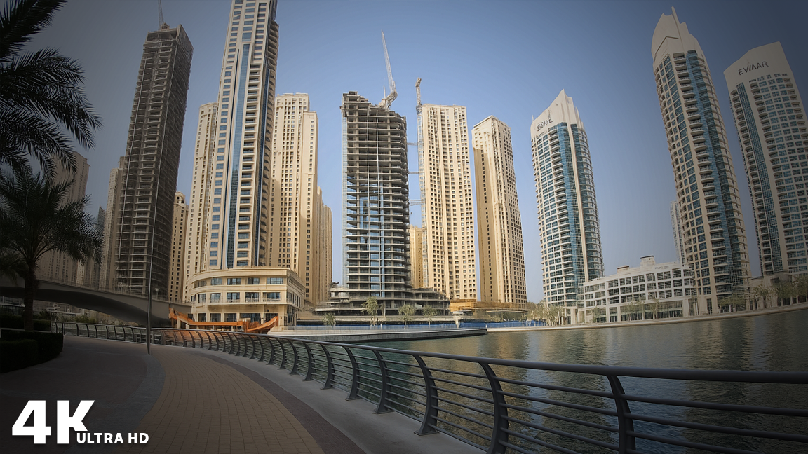 Balade sur la Marina de Dubaï – Front de mer aux Émirats arabes unis (4K)