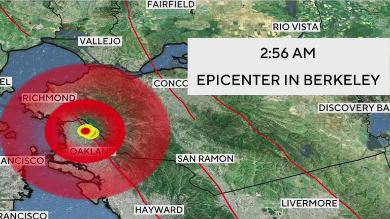 Magnitude 4.3 earthquake near Berkeley shakes Bay Area overnight