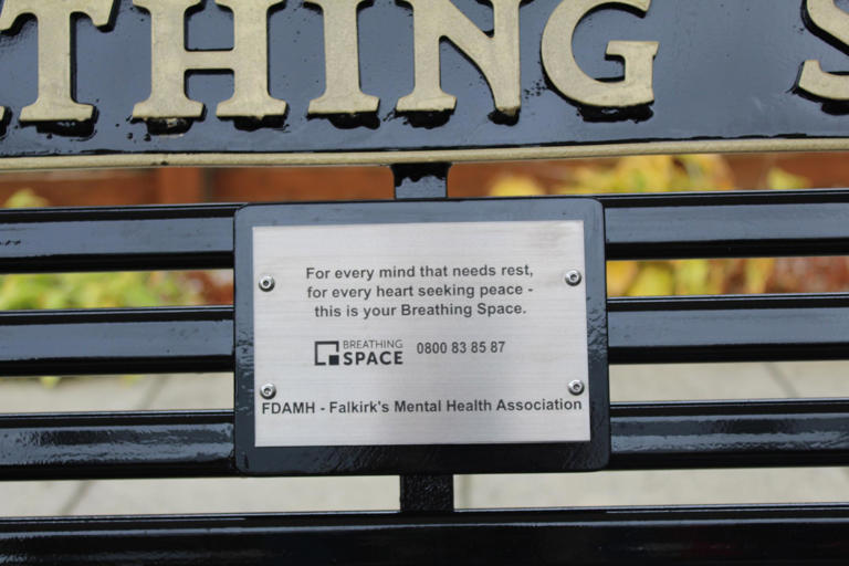 FDAMH Breathing Space bench is place to talk about mental health