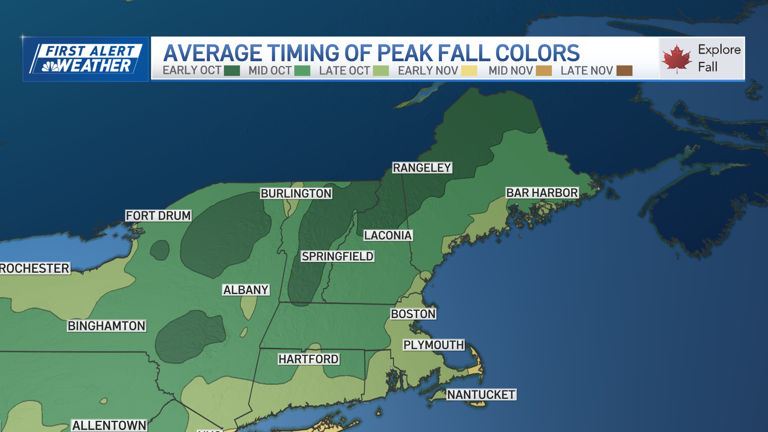 Foliage map and timing: Ahead of schedule, fall color appears in New ...