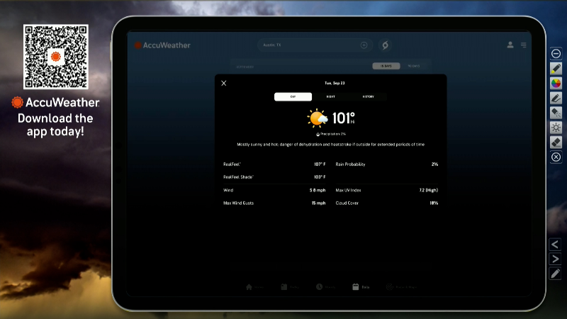 Get the exclusive RealFeel® Temperature on the free AccuWeather app