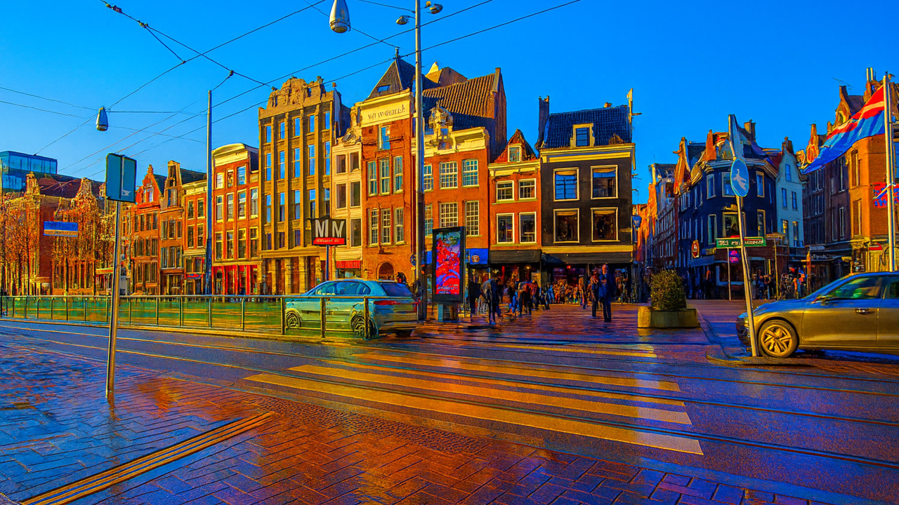 Amsterdam promenadtur – regniga gator och kanaler i 4K