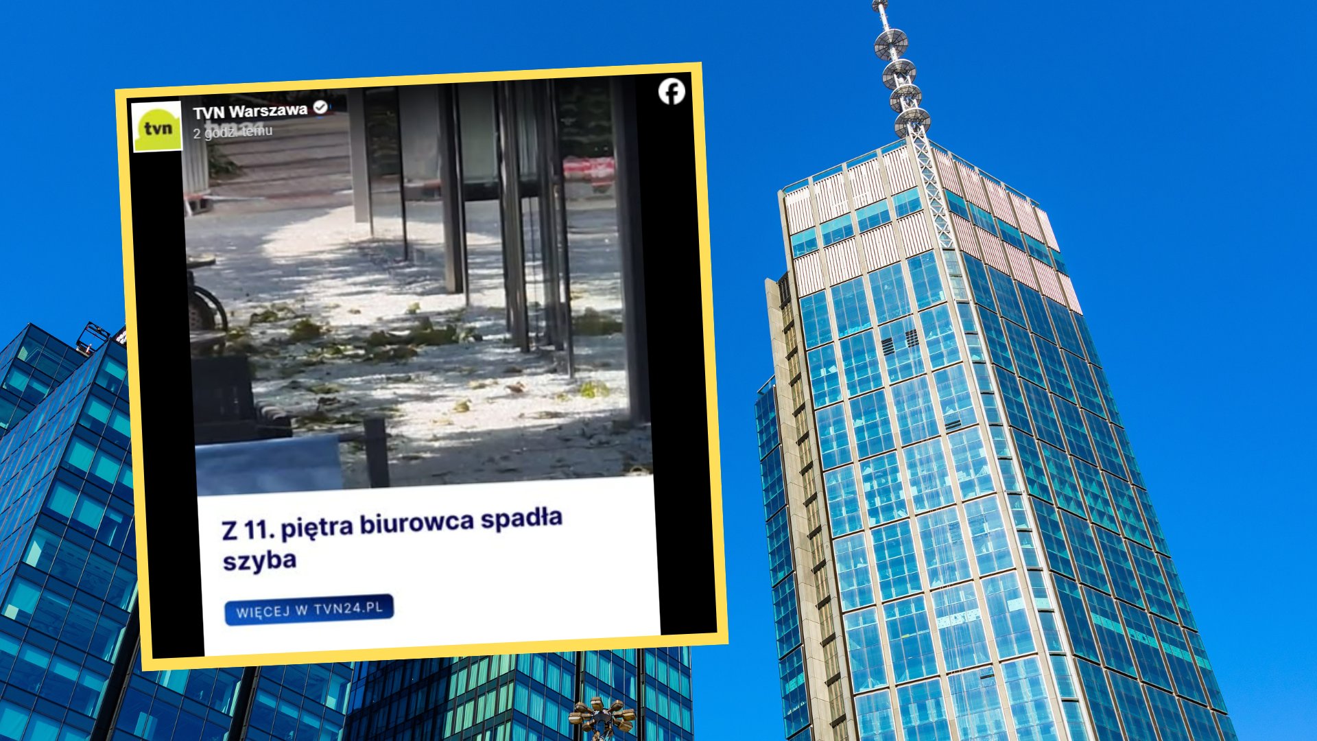 Niebezpieczna sytuacja w Warszawie. Szyba runęła z 11. piętra ...