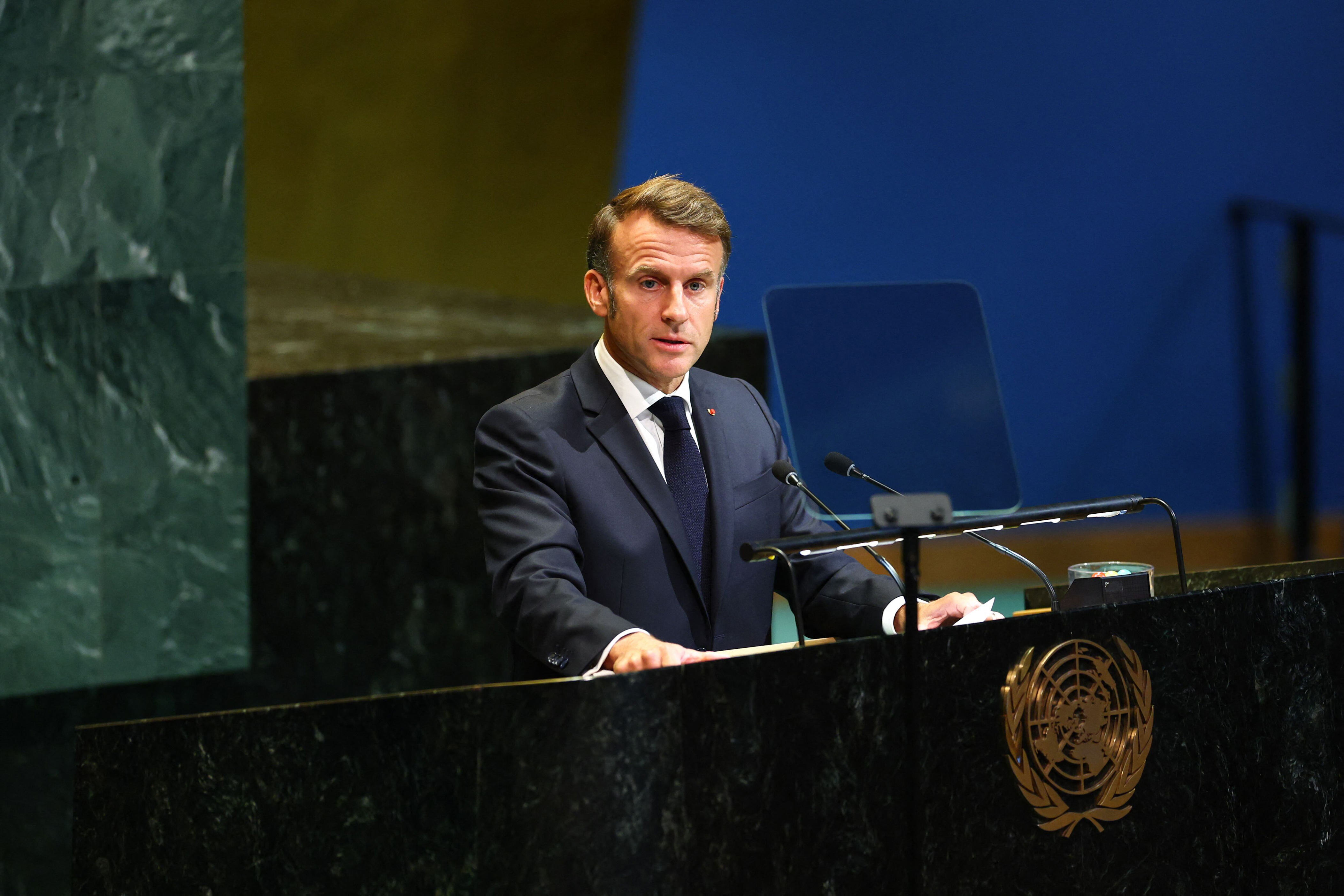 A la tribune de l’ONU, Emmanuel Macron déclare que «la France reconnaît ...