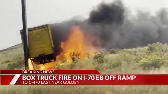 Box truck fire at I-70 ramp to C-470 near Golden