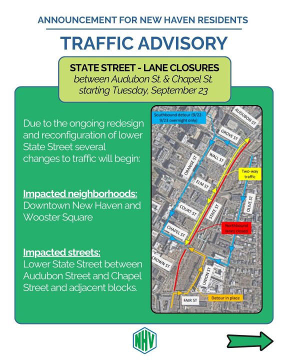 Northbound side of State Street in New Haven closes for infrastructure ...