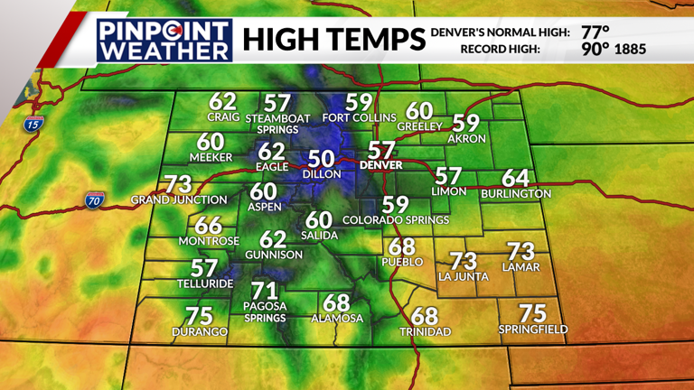 Denver weather: Cooler temperatures, rain and mountain snow
