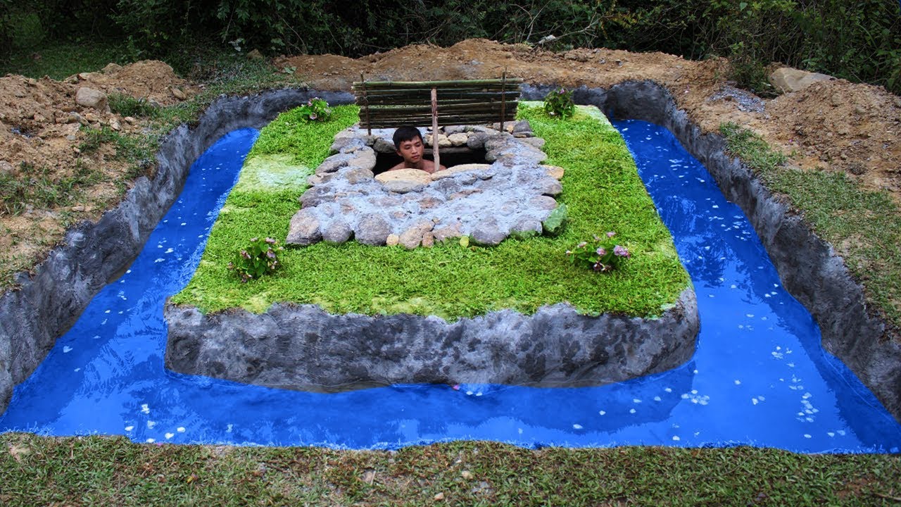 Build swimming pool around underground house