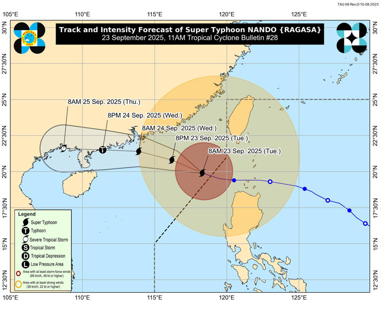 Super Typhoon Ragasa mapped: Strongest storm of 2025 nears China ...