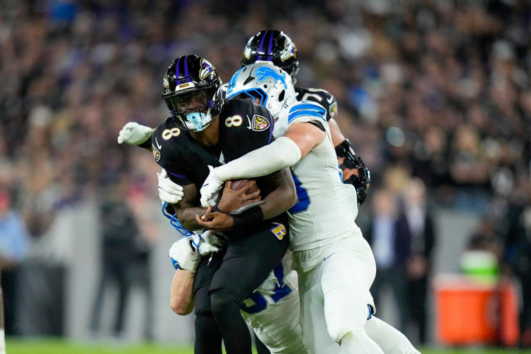 Lamar Jackson sacked seven times as Detroit Lions eclipse Baltimore ...