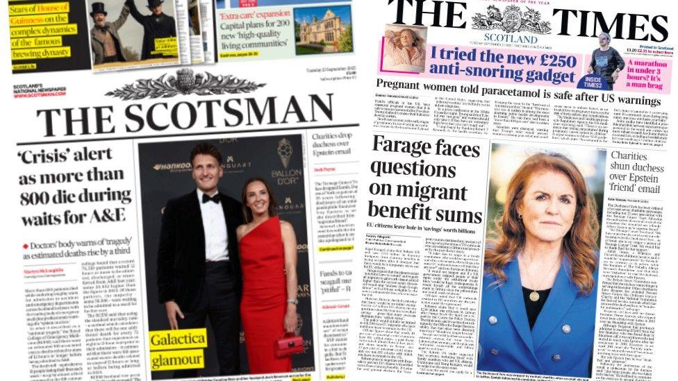 Scotland's papers: A&E crisis and Farage's migrant benefits plan