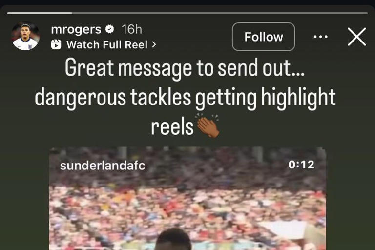 Morgan Rogers fumes at viral Sunderland tackle: ‘Great message to send’