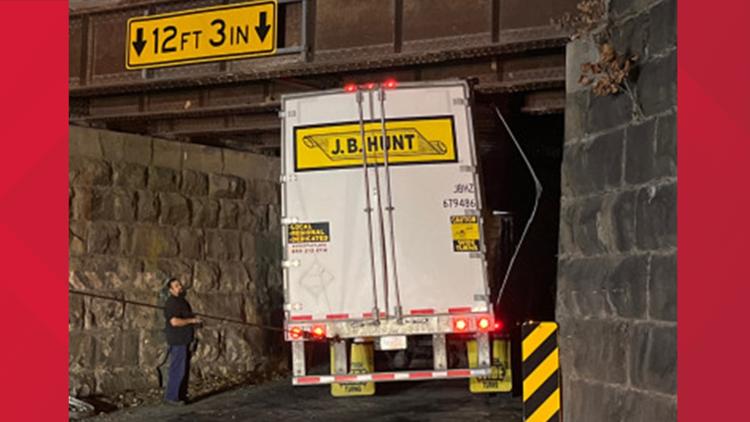 Road reopens after tractor-trailer gets stuck under bridge in York County