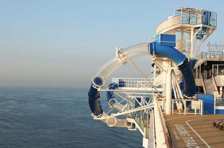 Shocking TikTok shows cruise passenger trapped inside water slide over ...