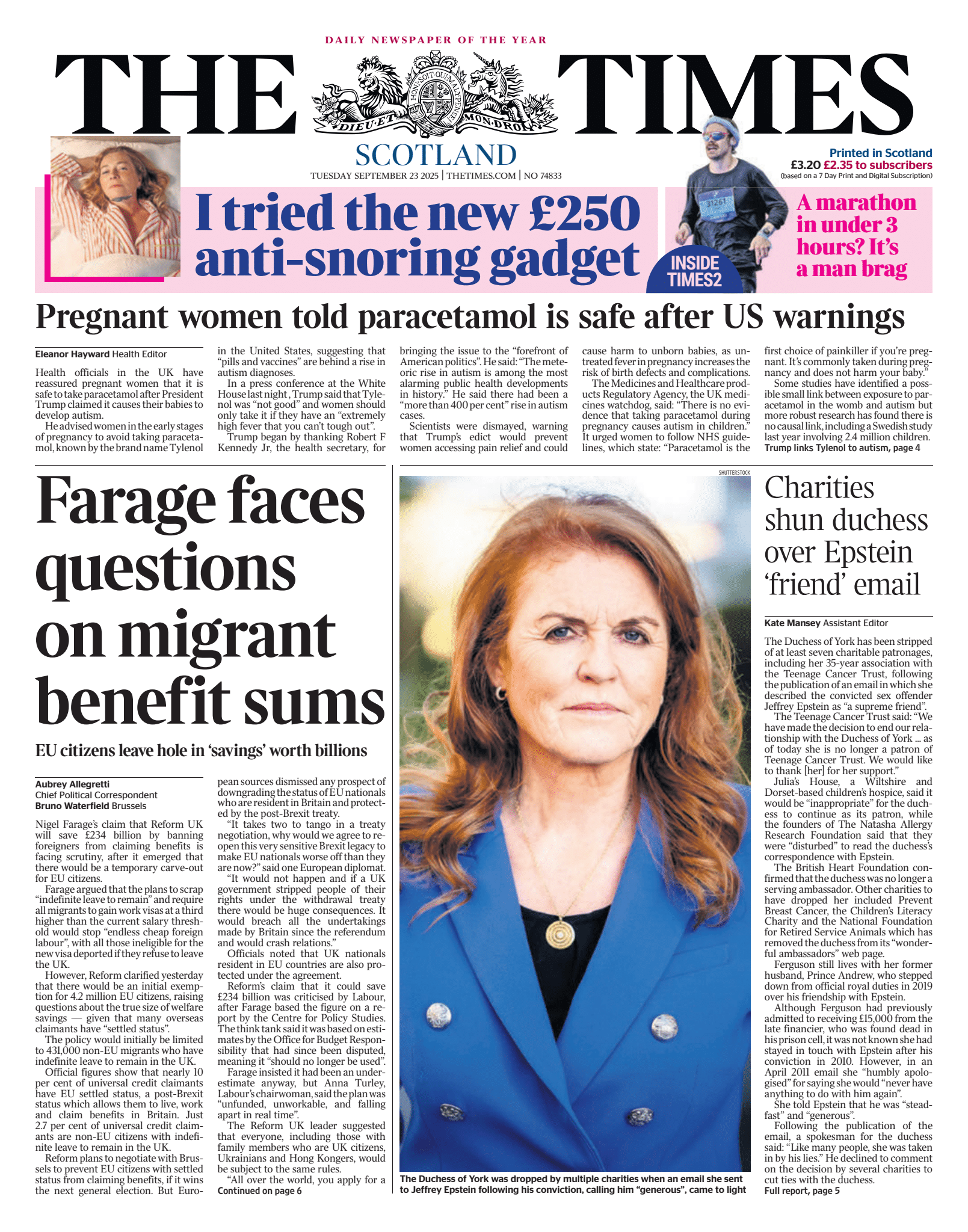 Scotland's papers: A&E crisis and Farage's migrant benefits plan