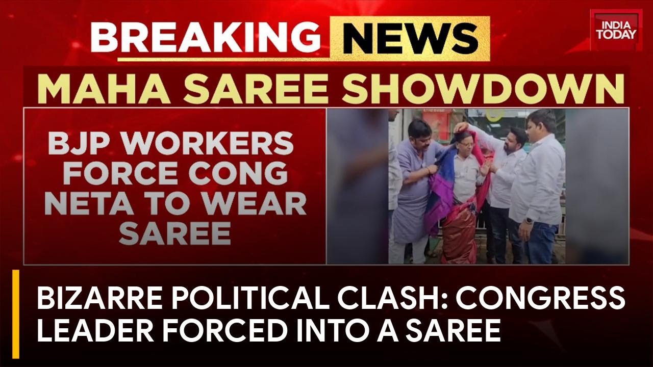 BJP workers force Congress leader to wear saree over alleged PM Modi insult