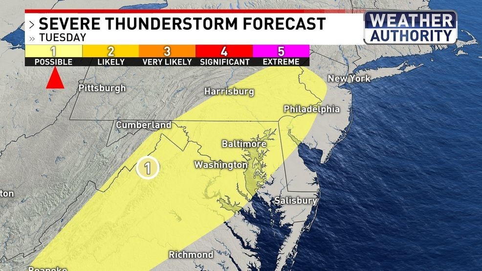 Tracking heat and strong storms in Maryland Tuesday