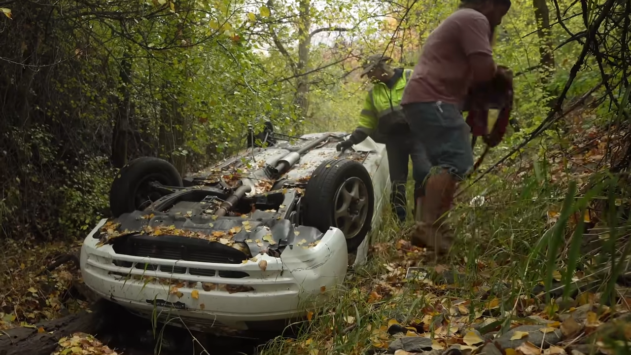 Terrifying Car Crash Off Mountain Road Ends With Trapped Driver