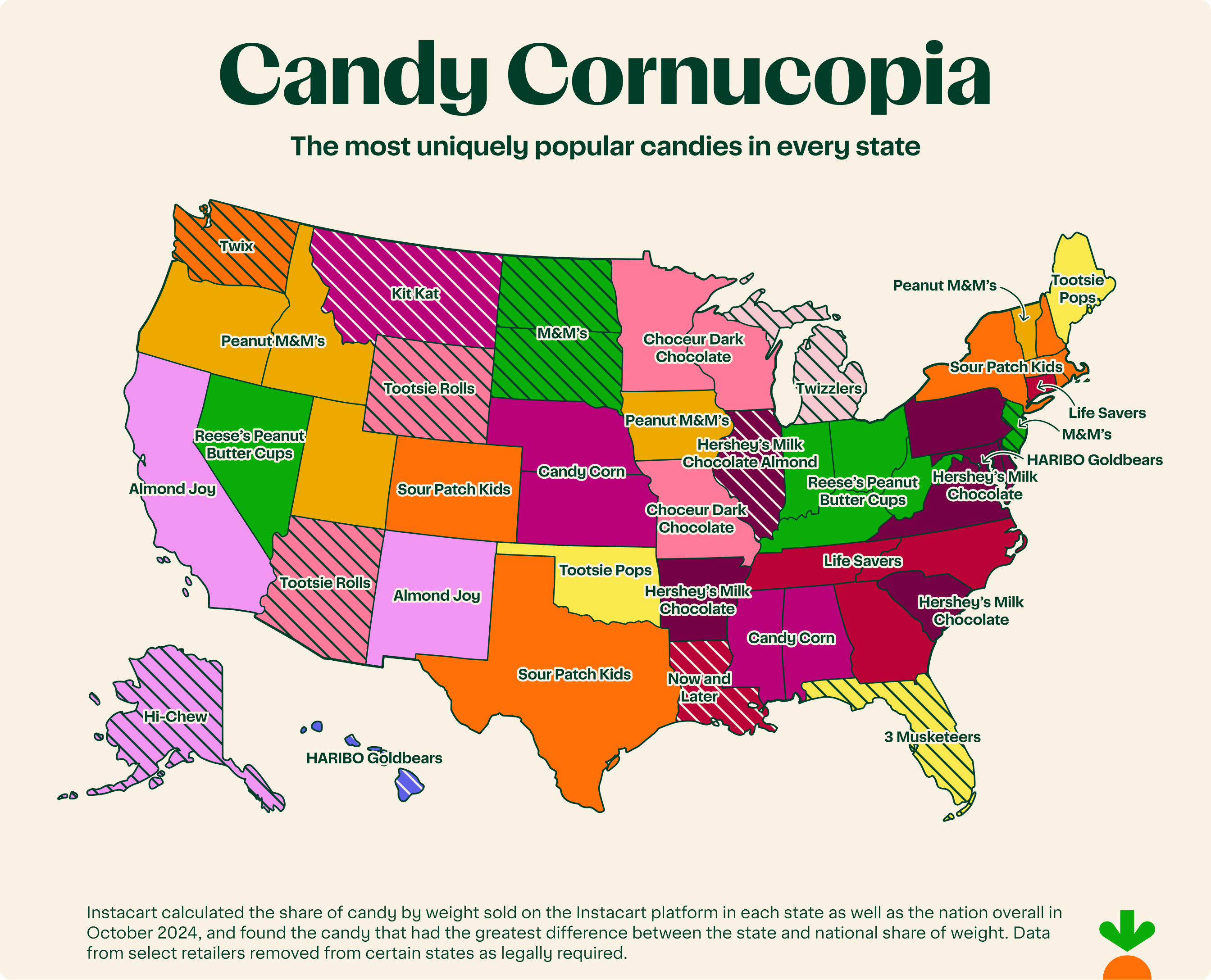 Instacart study reveals the top Halloween candy in each state. See ...