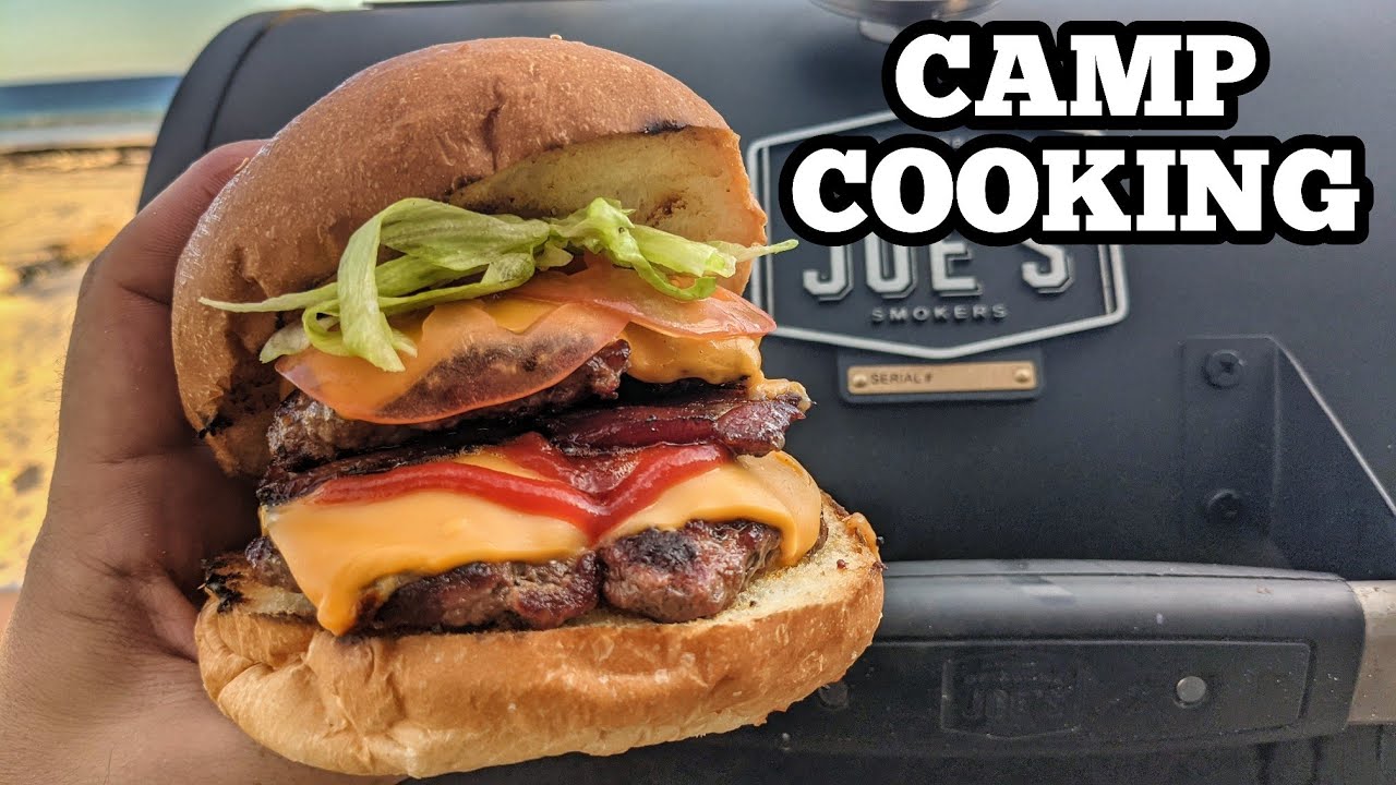 Cooking on my portable BBQ while camping