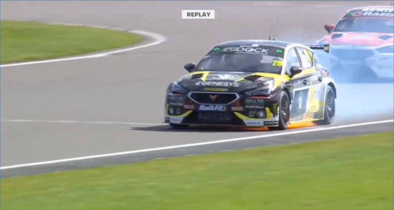 Lewis Hamilton's brother escapes fiery BTCC wreck