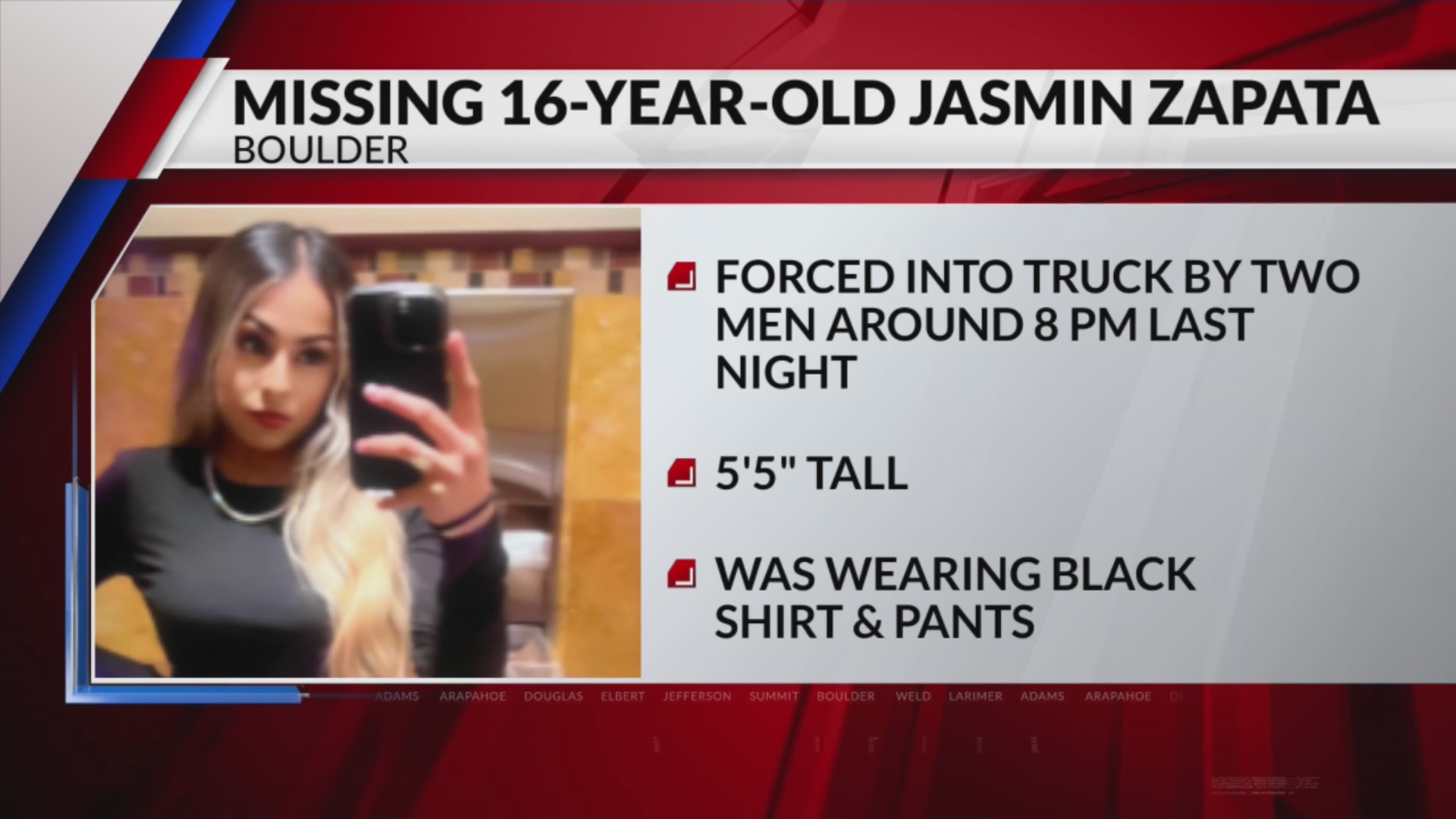 Amber Alert issued for missing teen last seen Monday night in Boulder