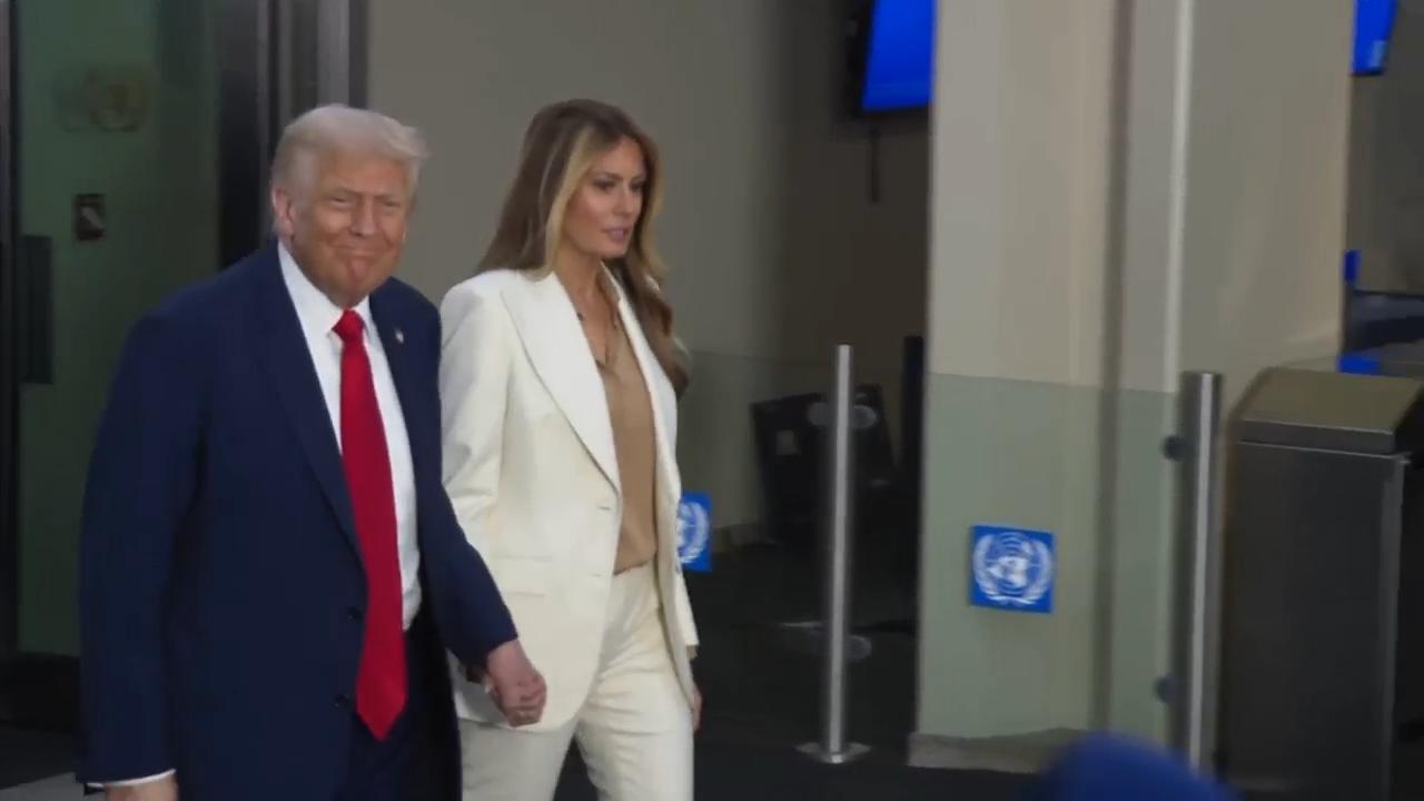 Trump arrives at the UN headquarters to address world leaders at the ...