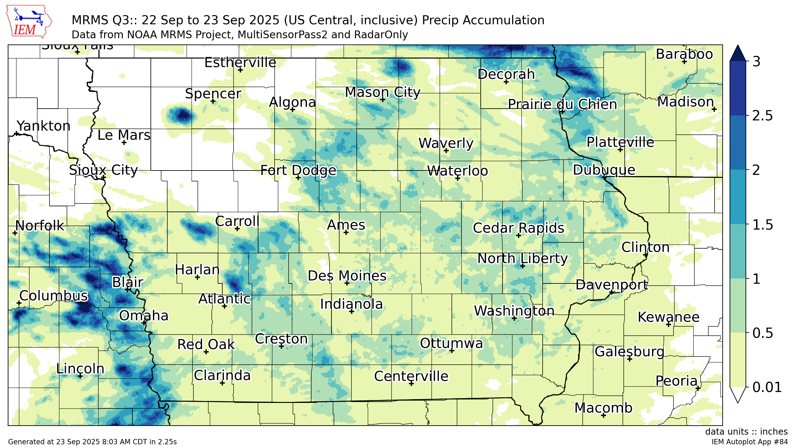 How much rain did we get? See Iowa's highest rainfall totals from Monday
