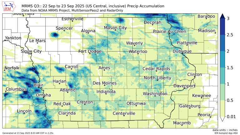How much rain did we get? See Iowa's highest rainfall totals from Monday