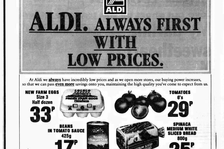 Aldi supermarket prices 34 years ago shows how much has changed