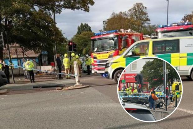 Three children taken to hospital after serious crash outside Southend park
