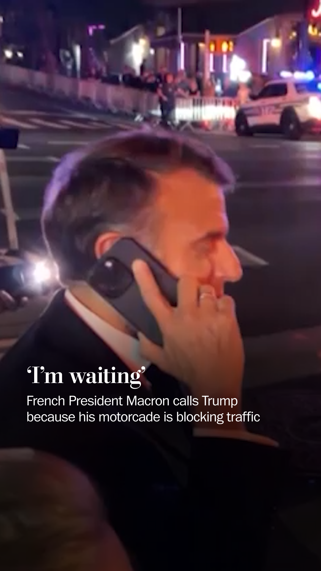 French President calls Trump after motorcade blocks him