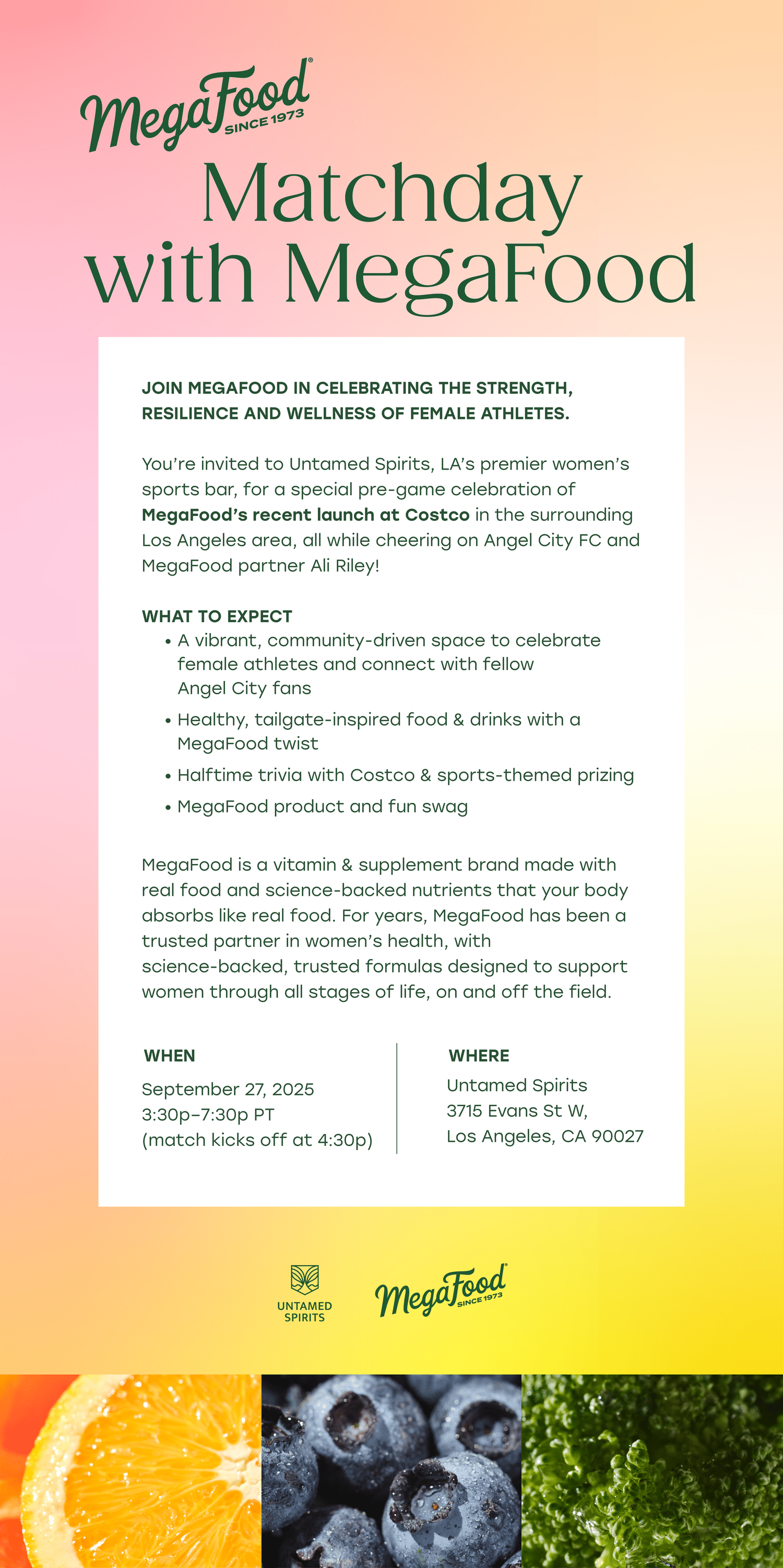 MATCH DAY WITH MEGAFOOD, LA