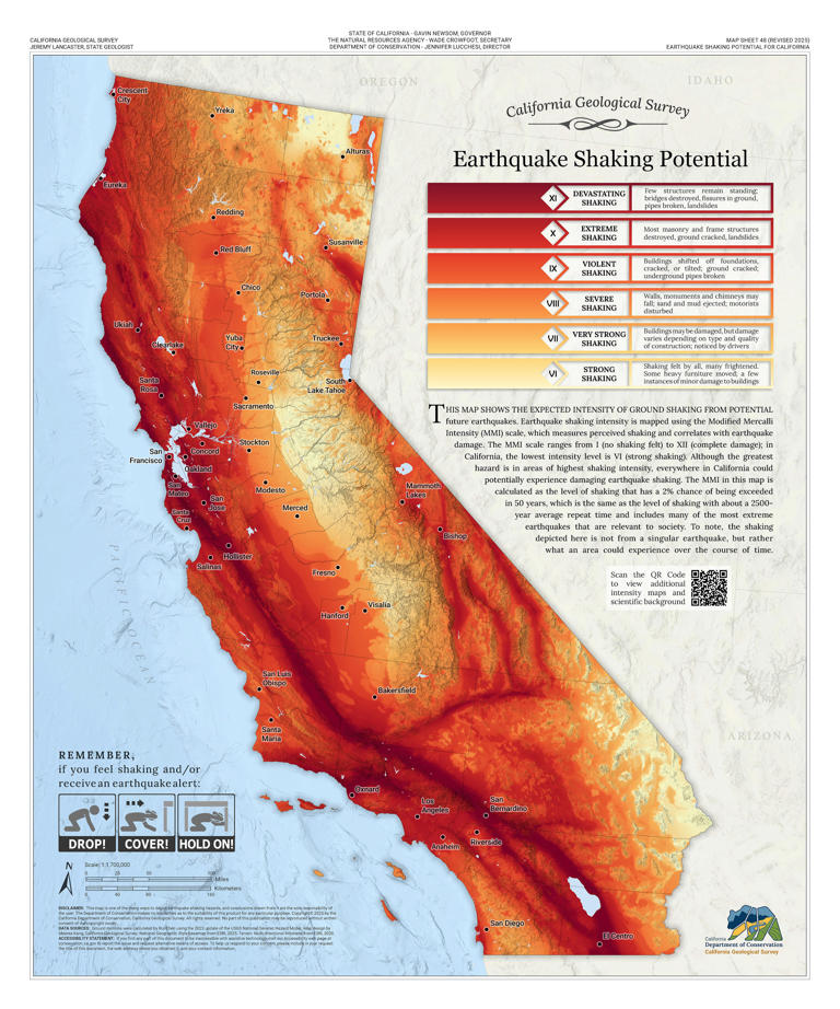 How damaging can an earthquake near me be? Map shows threat level ...