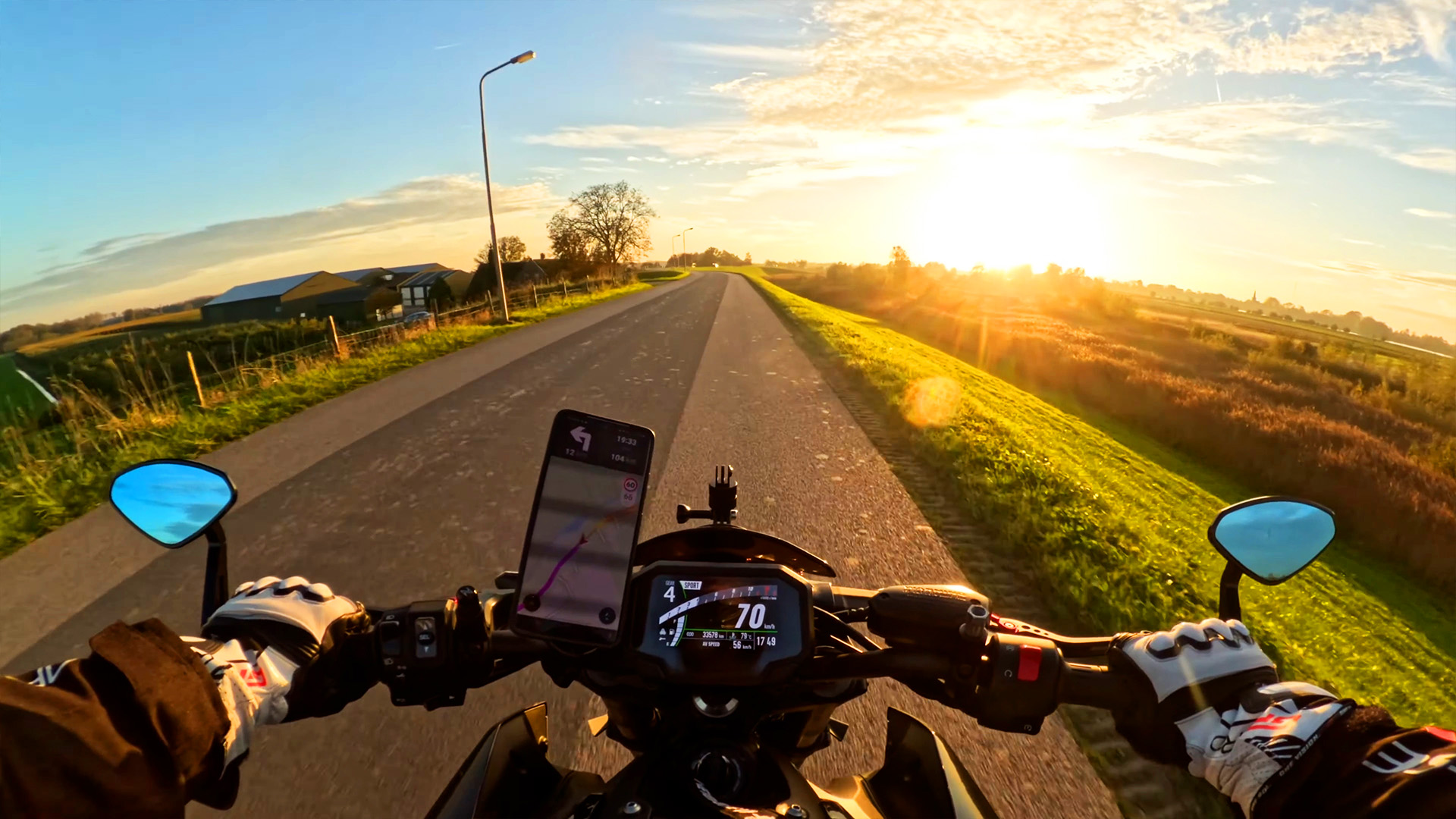 Kawasaki Z900 Sunset Ride – Autumn POV Motorcycle Tour Netherlands