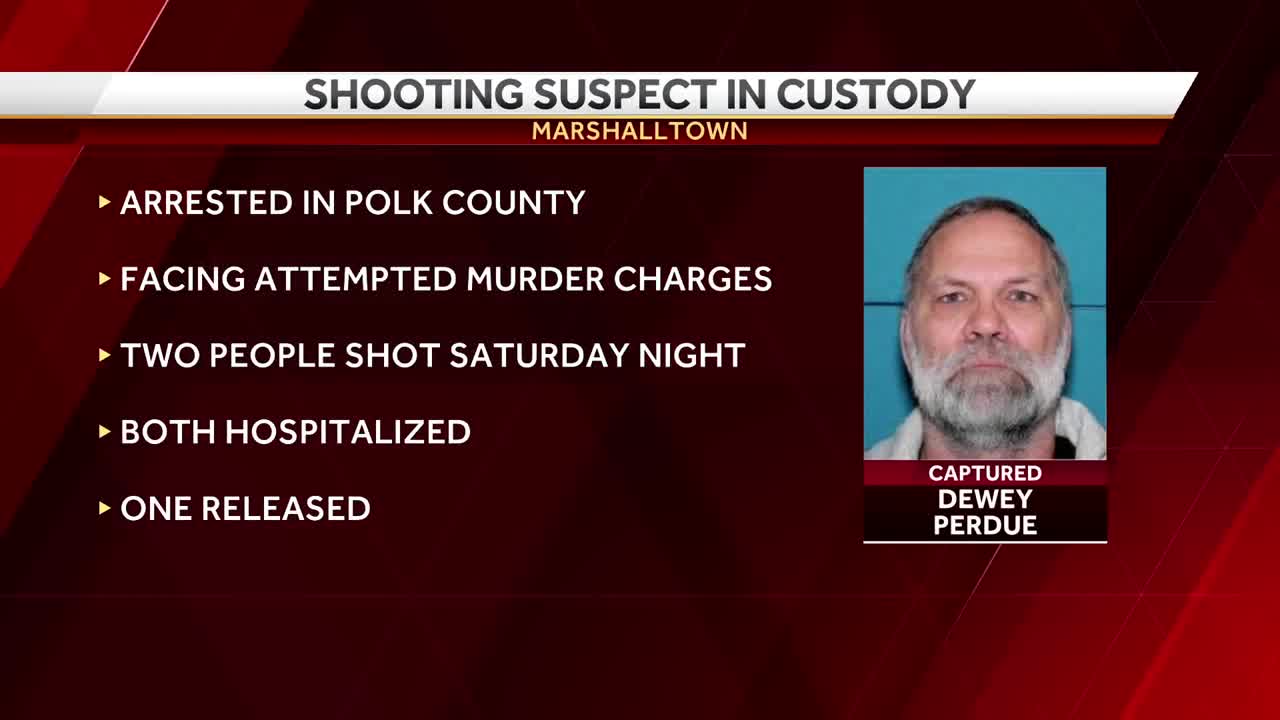 Marshalltown suspect accused of shooting 2 people Saturday night arrested
