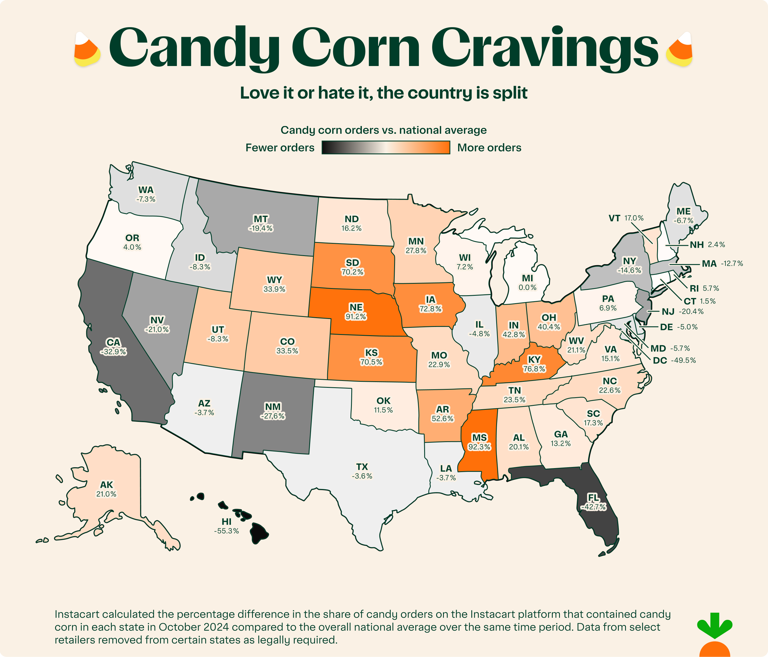 Instacart study reveals the top Halloween candy in each state. See ...
